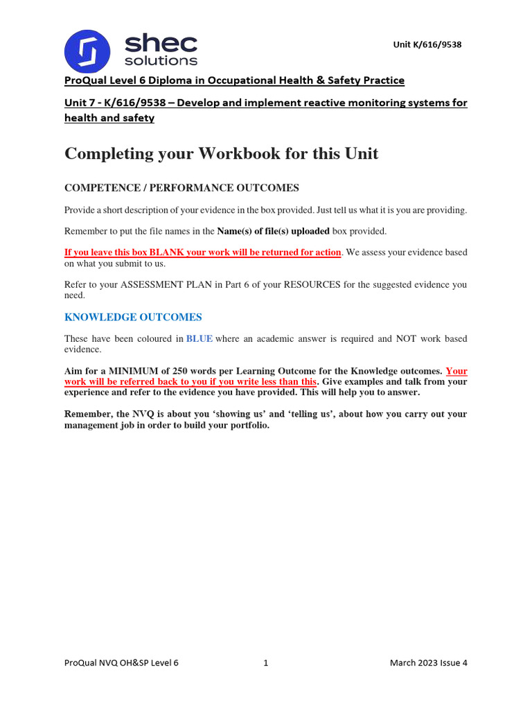 Unit 7-Develop and Implement Reactive Monitoring Systems For Health and ...