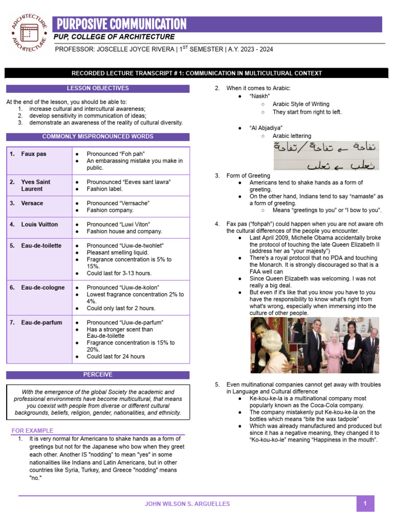 Communication in Multicultural Context Arguelles | PDF | Communication ...