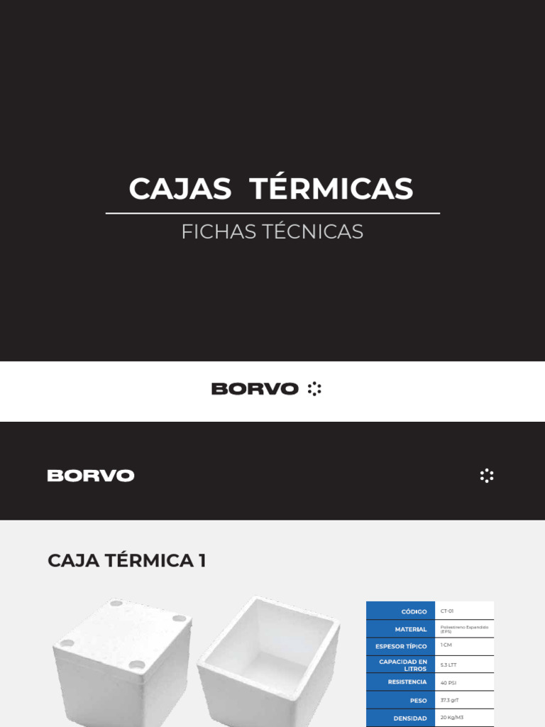 Cajas Térmicas de Poliestireno Expandido | PDF | El plastico | Aisladores