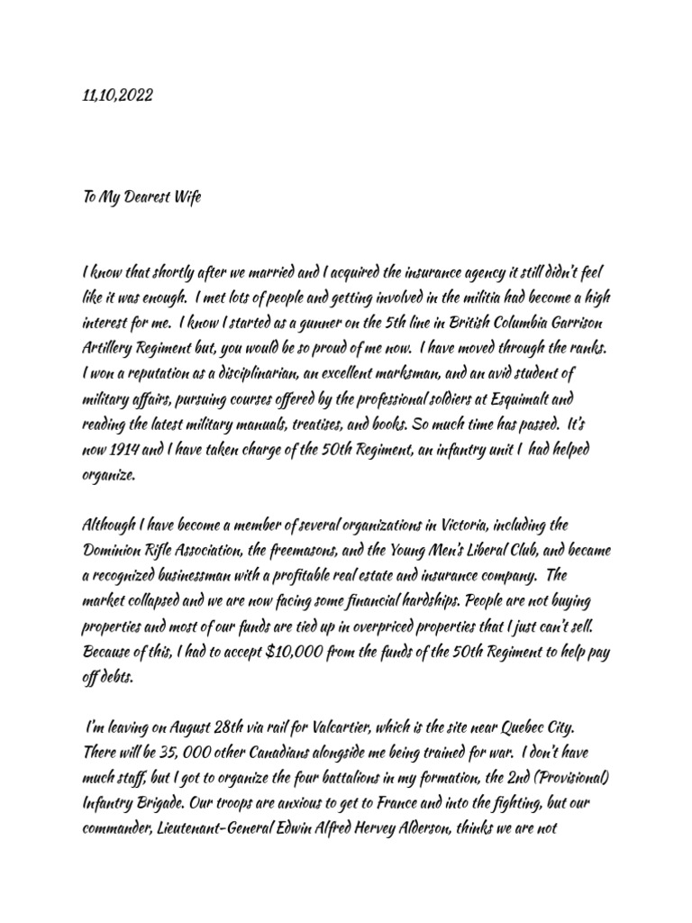 Trench Letter | PDF | European Theatre Of World War I | Military Operations