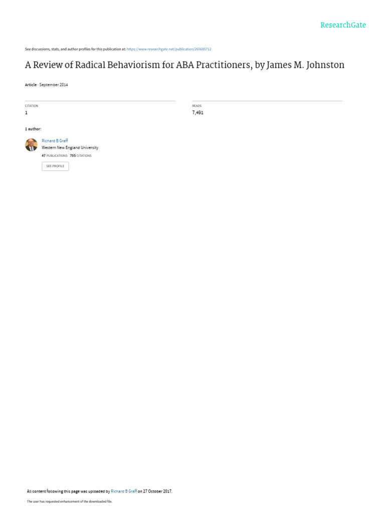 A Review of Radical Behaviorism For ABA Practition | PDF | Behaviorism ... A Review of Radical Behaviorism For ABA Practition | PDF | Behaviorism ...