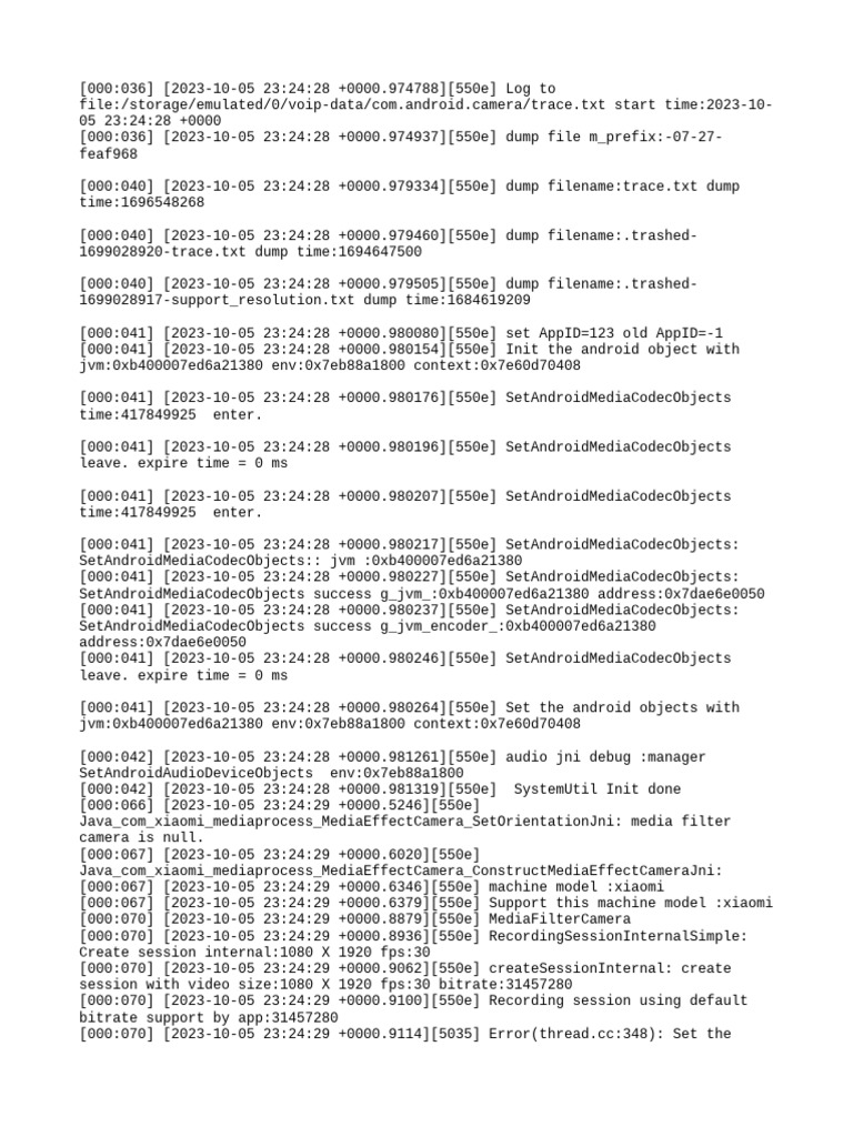 Android Camera Trace Log | PDF | Shader | Digital Technology