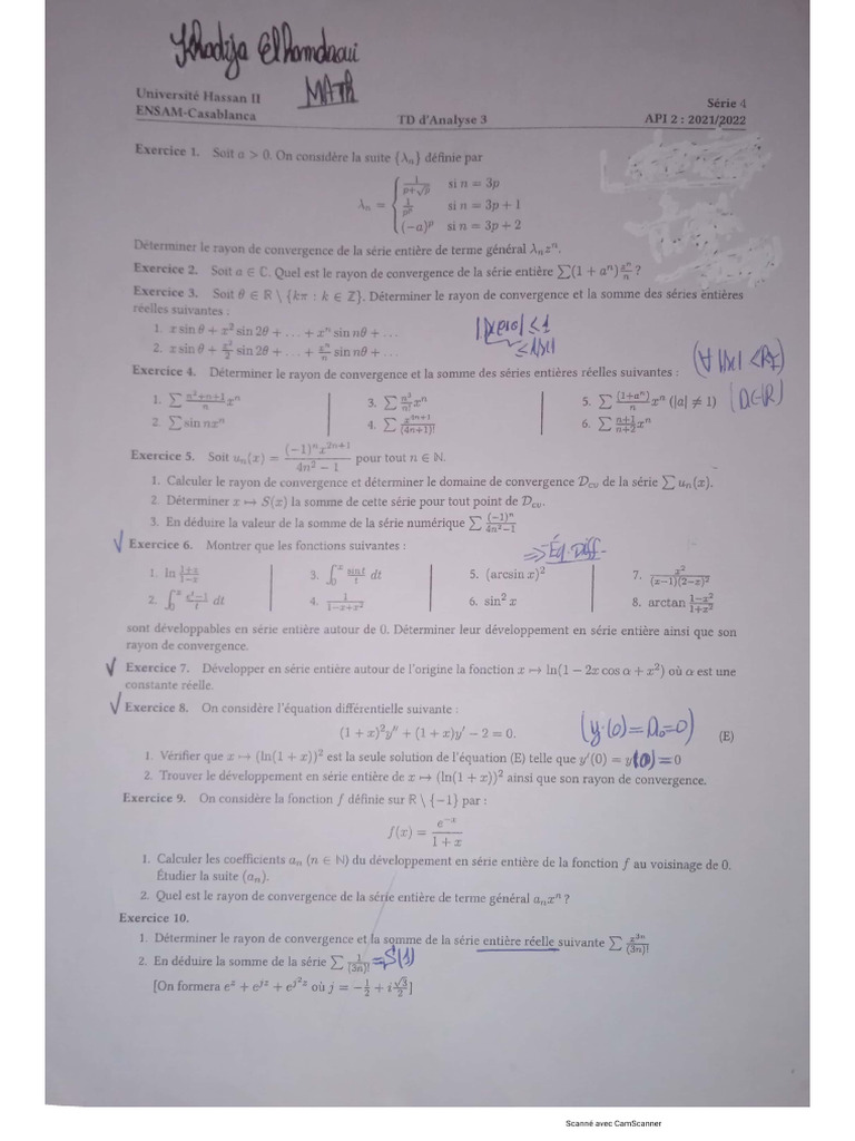 TD Serie Entiere Old | PDF