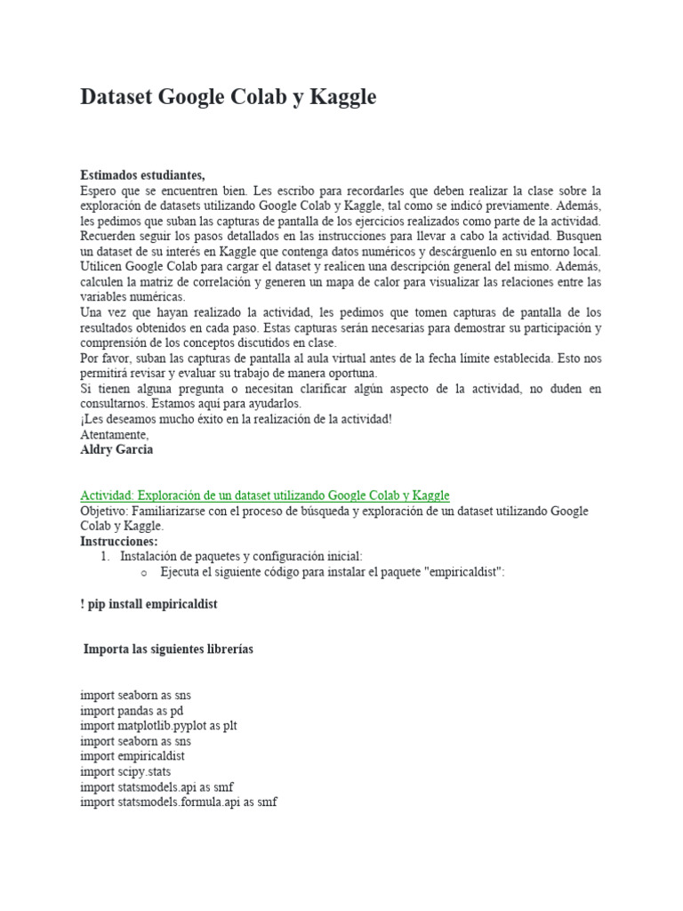 Dataset Google Colab y Kaggle | PDF | Tecnologías de la información ...