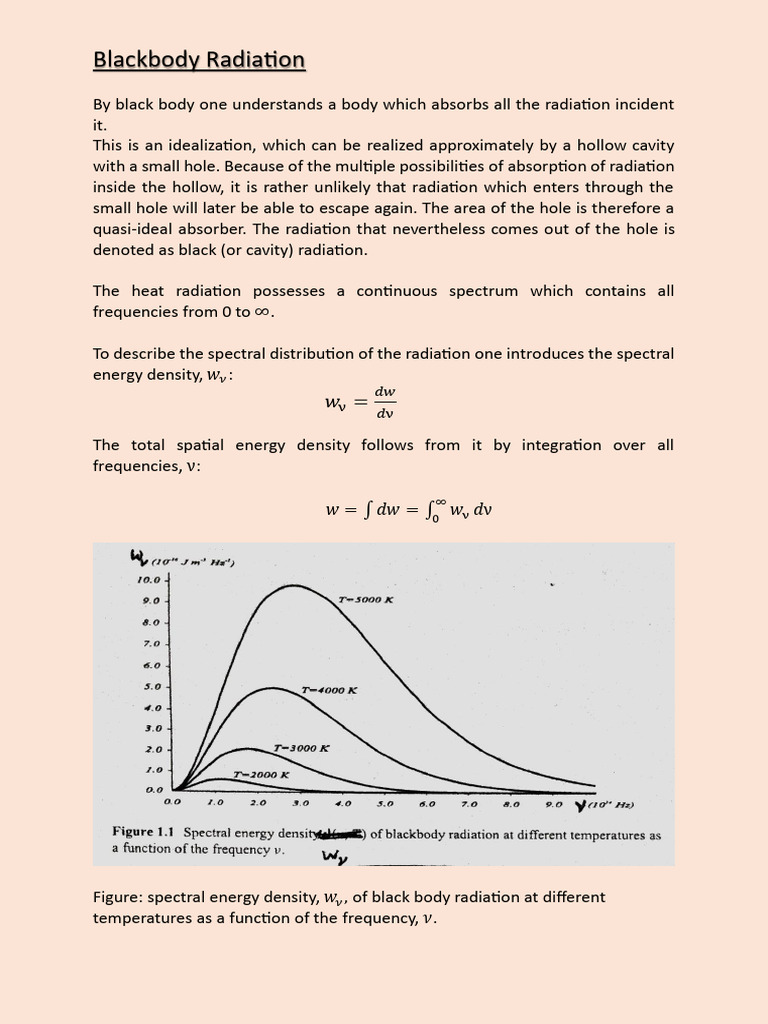 Blackbody and Planck's Formula | PDF | Applied And Interdisciplinary ...