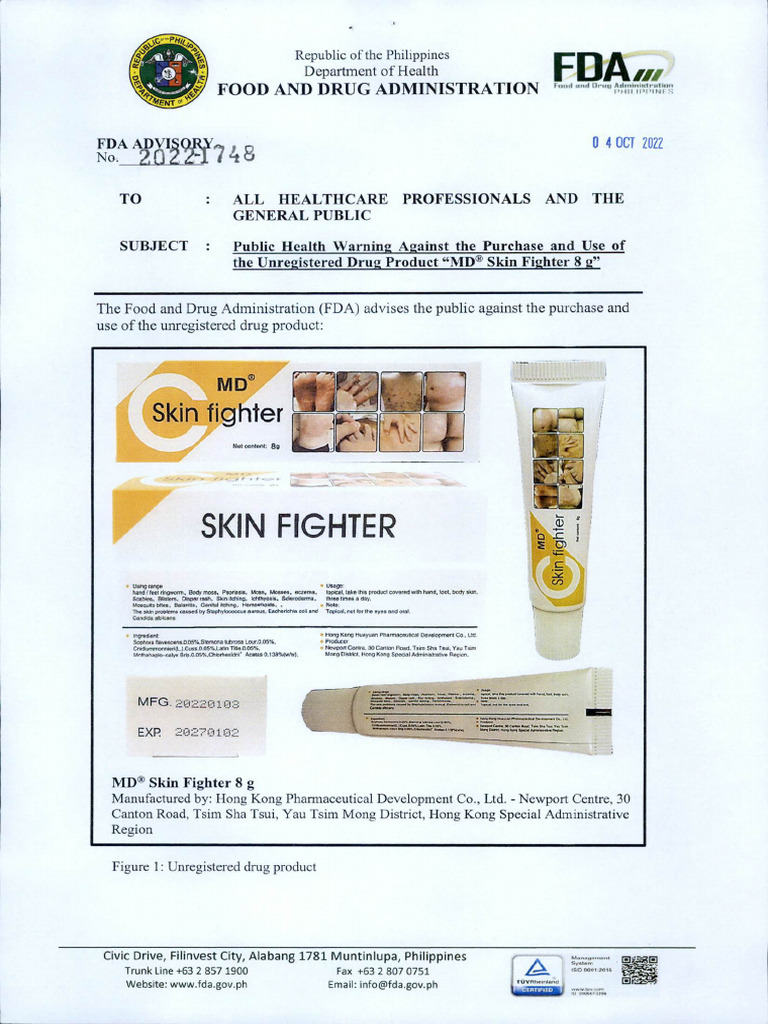 FDA Advisory No.2022 1748 | PDF
