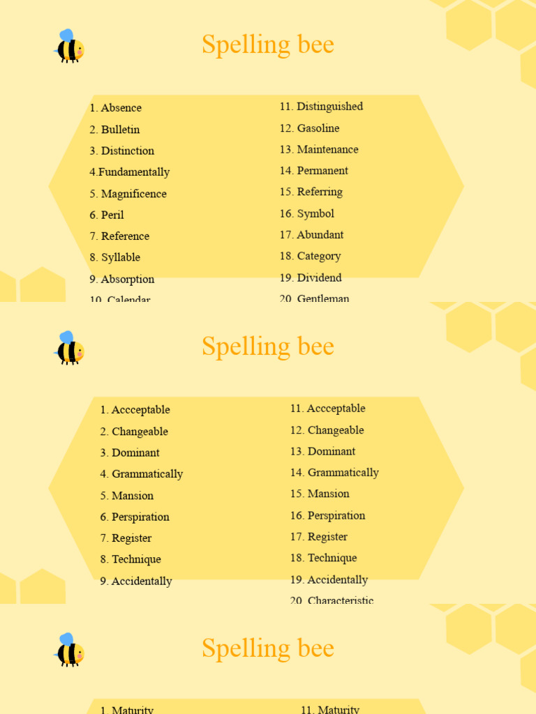 Spelling Bee | PDF