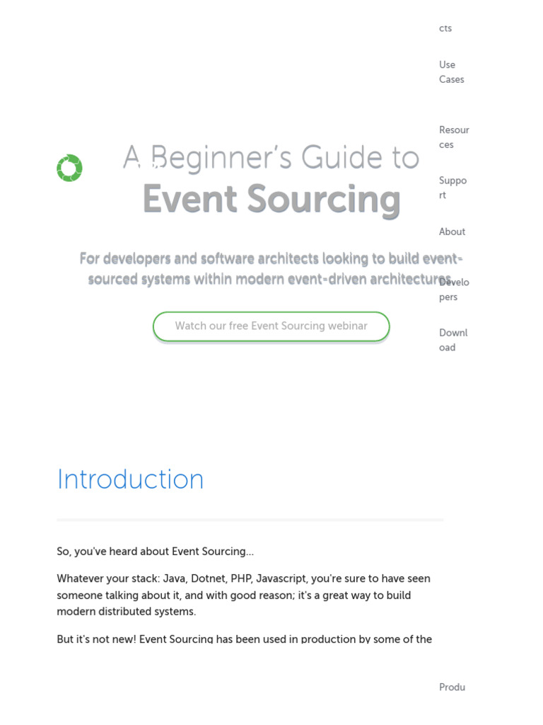 Beginner's Guide To Event Sourcing - Event Store | PDF | Databases | Information Technology ...