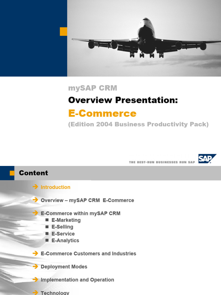 E-Commerce Overview (BPP For Sap CRM 4.0, PPP For Sap CRM 4.0) | PDF