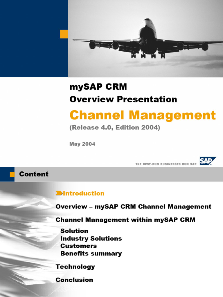Channel Management Overview (BPP For SAP CRM 4.0) | PDF | Customer Relationship Management | E ...