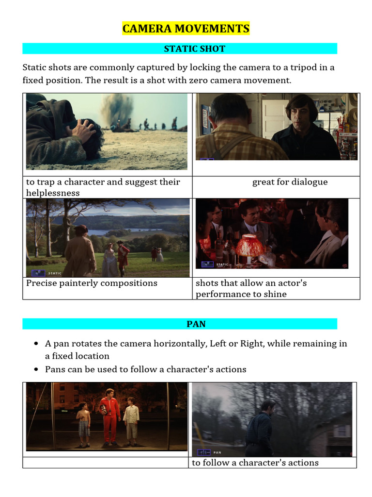 Camera Movements | PDF | Camera | Tripod (Photography)