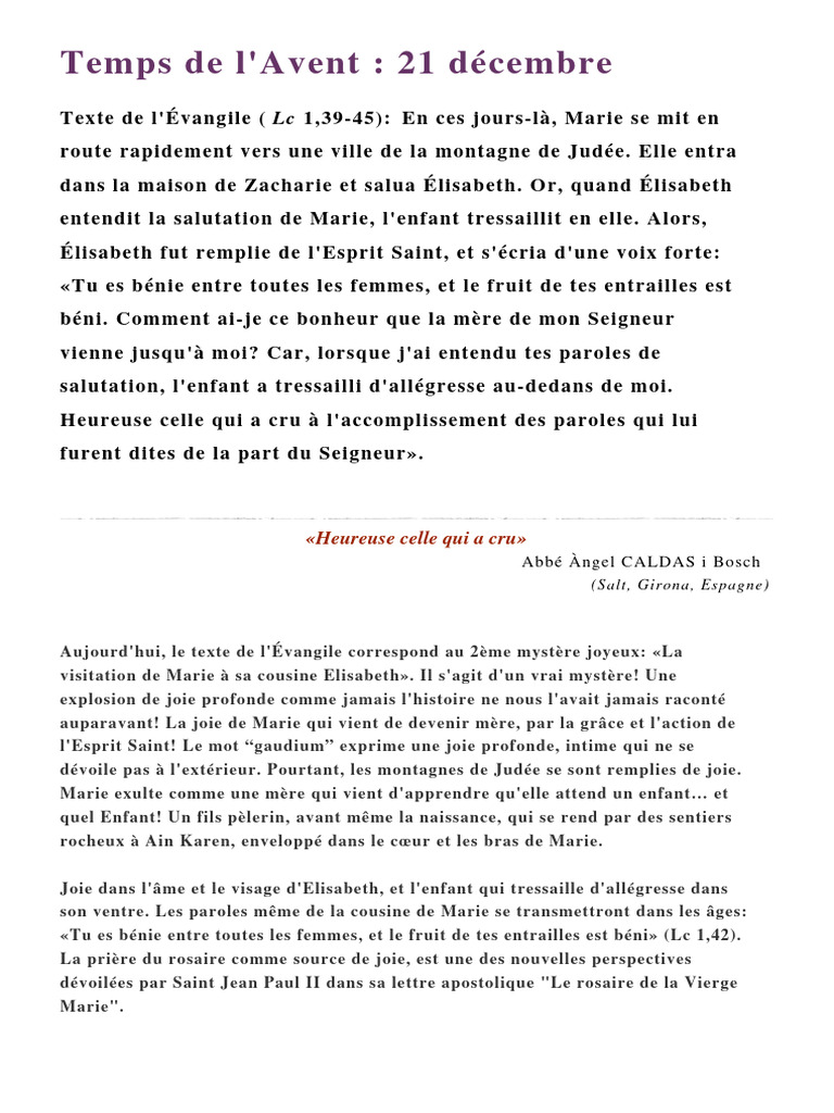 Heureuse celle qui a cru en Marie | PDF | Marie, mère de Jésus | Jésus