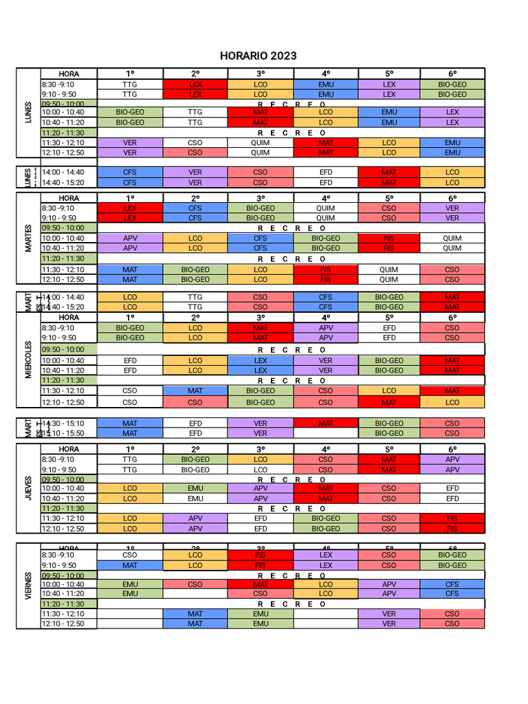 Horario de Bolivia XD | PDF