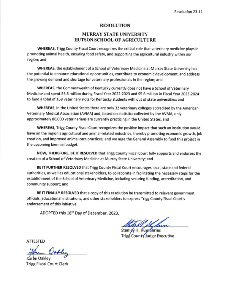 Trigg County Resolution PDF | PDF