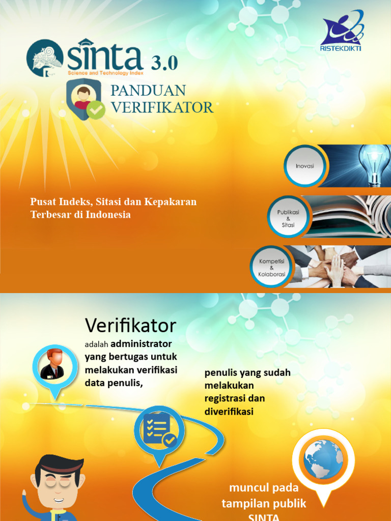 Panduan Verifikator Sinta | PDF