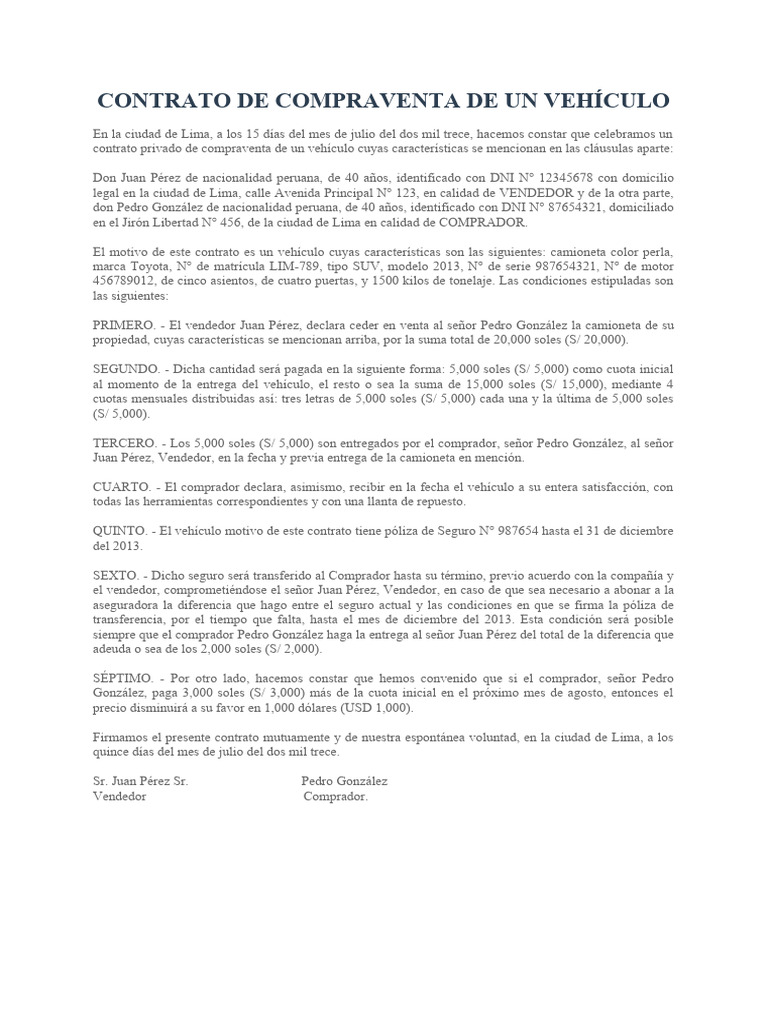 Modelo Contrato Compra Venta | PDF