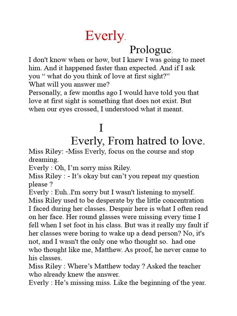From Hatred to Love: Everly's Journey | PDF | Poetry