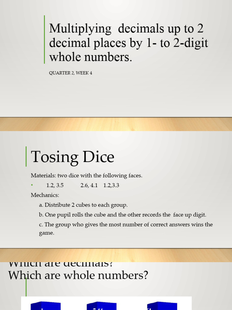 Week 4 Multiplying Decimals Up To 2 Decimal Places by | PDF ...