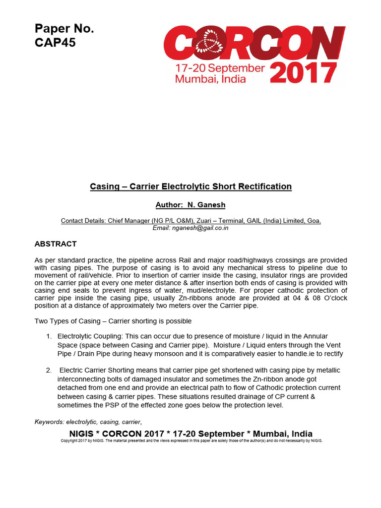 Casing – Carrier Electrolytic Short Rectification | PDF | Anode ...