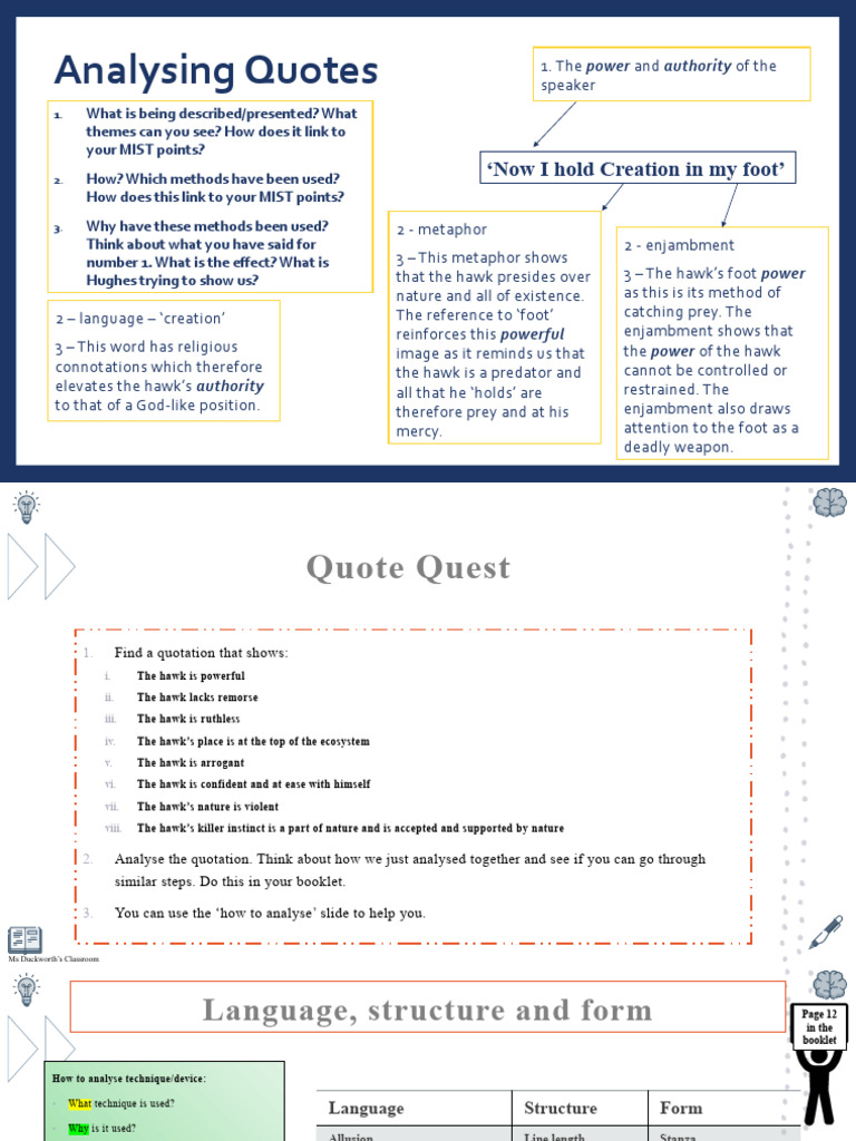 Hawk Roosting Annotation Practice HMWK | PDF | Poetry | Poetic Devices
