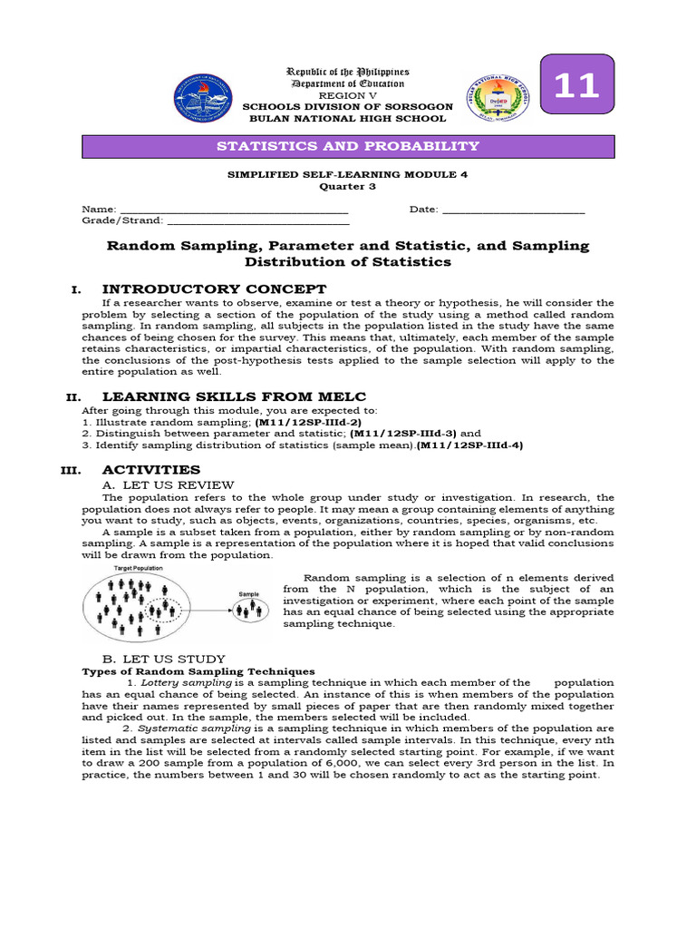 Week 4 SP | PDF | Sampling (Statistics) | Randomness