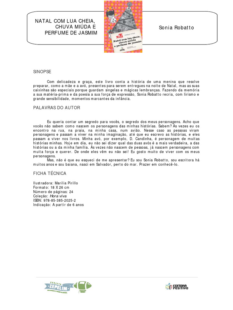 Silo - Tips - Natal Com Lua Cheia Chuva Miuda e Perfume de Jasmim Sonia Robatto Sinopse Palavras ...