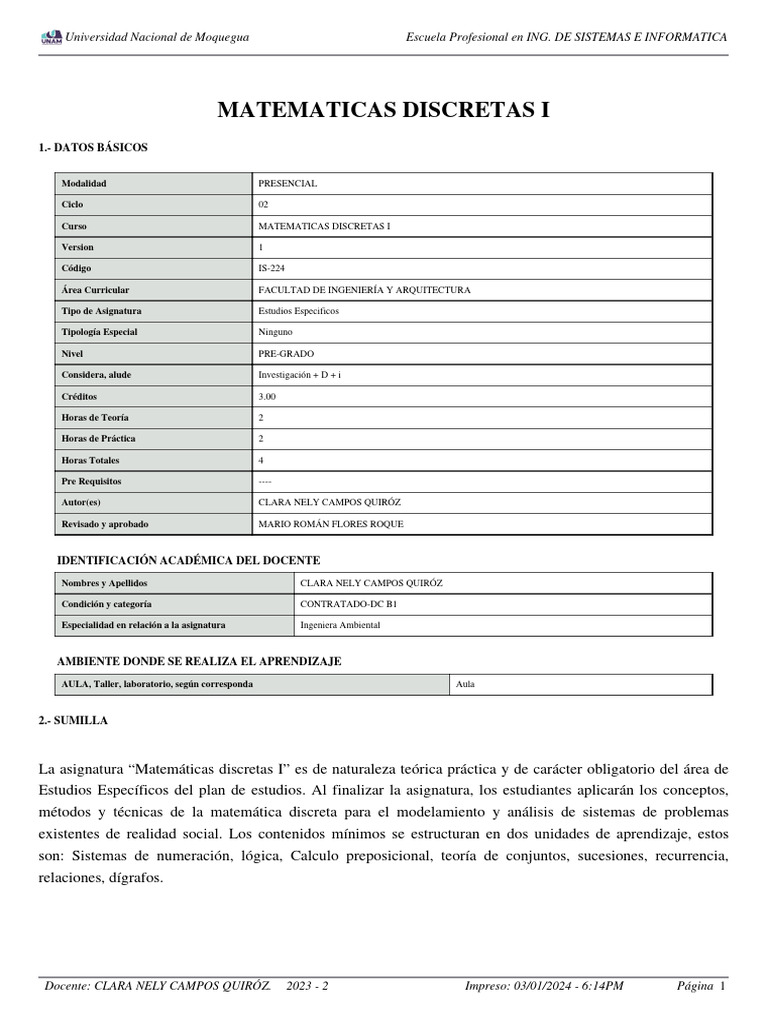 Matematicas Discretas L Ciclo Ll Pdf Matemáticas Discretas Prueba