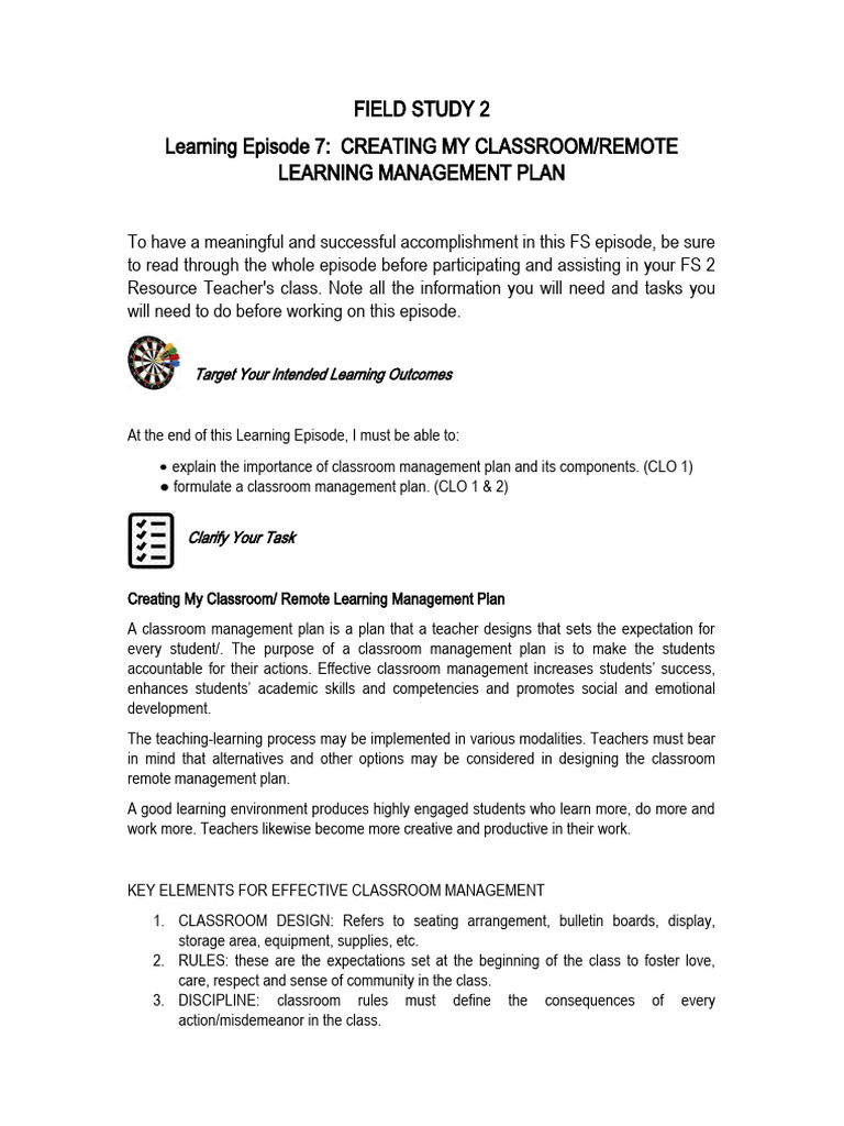 FS2-LearningEpisode-7 FINAL | PDF | Classroom Management | Classroom