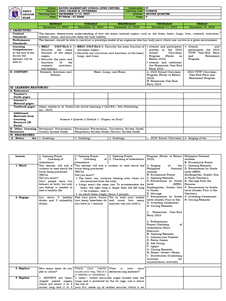 DLP q2 Week6 | PDF | Human Body | Reproduction