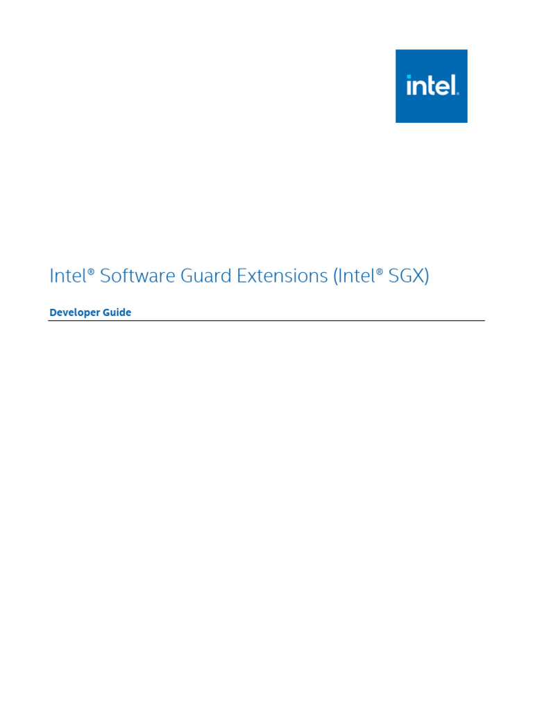 Intel SGX Developer Guide For Windows | PDF