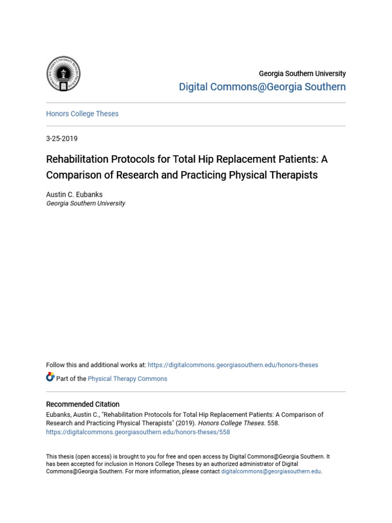 Rehabilitation Protocols For Total Hip Replacement Patients A Co | PDF ... Rehabilitation Protocols For Total Hip Replacement Patients A Co | PDF ...