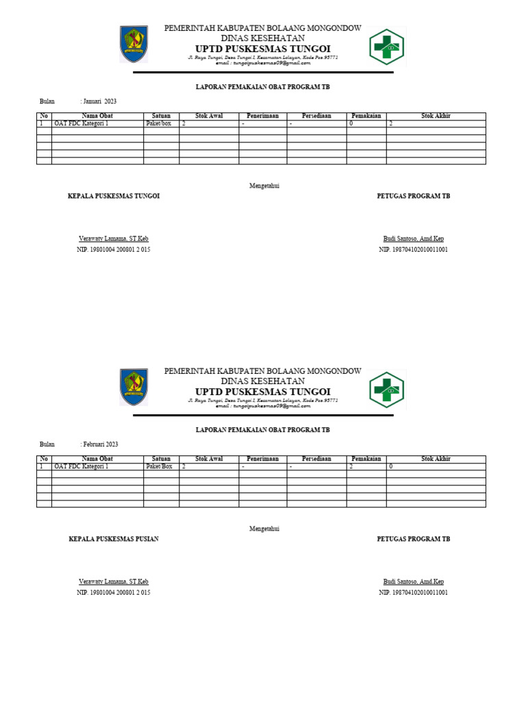 4.4.1.d 3) Bukti Perhitungan Keb - OAT | PDF