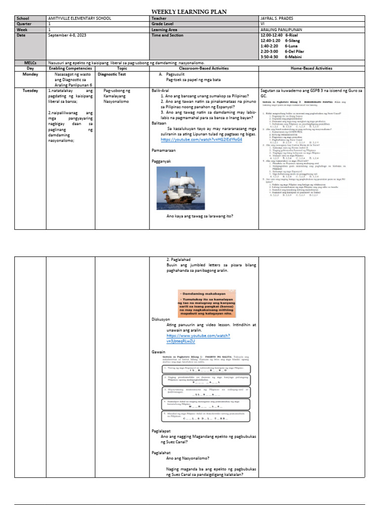 WLP-WEEK 1-AP 6 Revised | PDF
