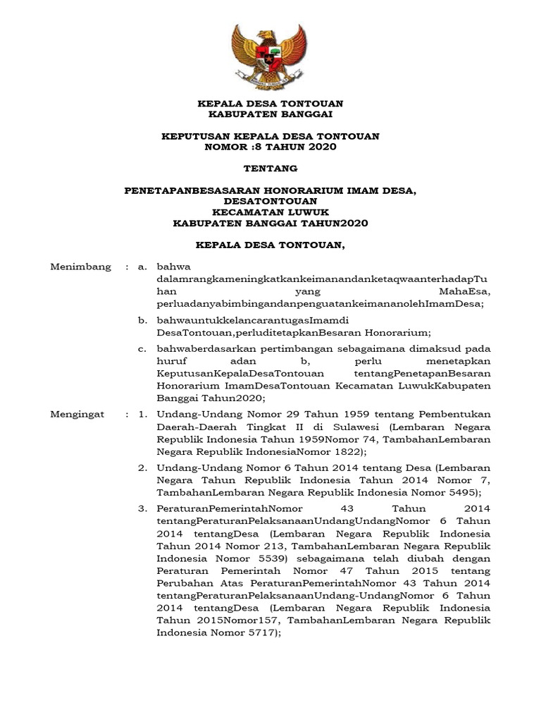 SK Imam Desa 2020 | PDF