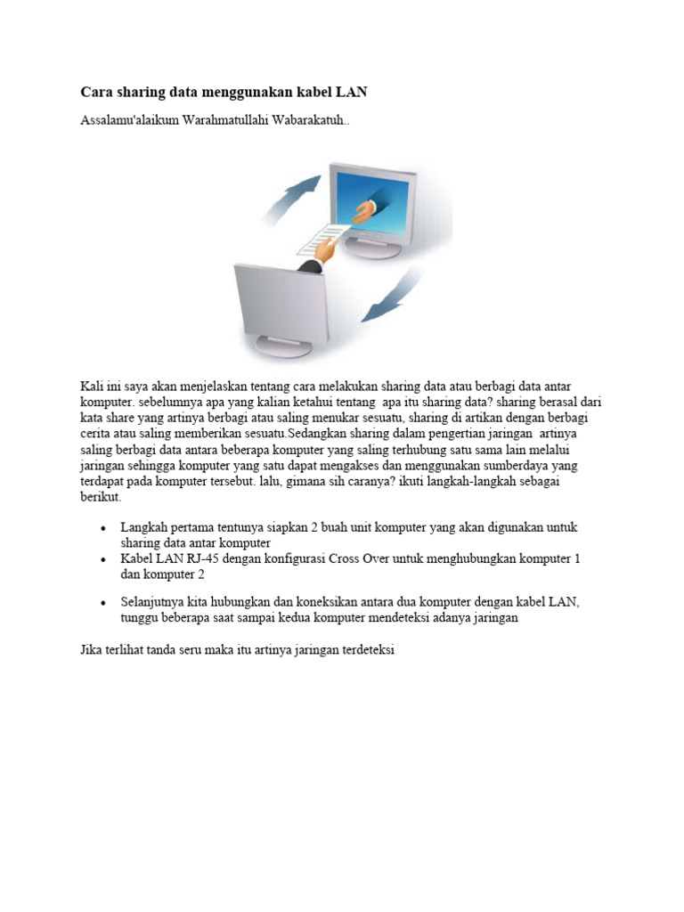 Cara Sharing Data Menggunakan Kabel LAN | PDF