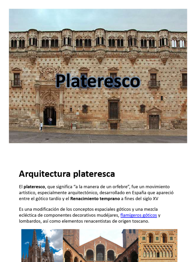 10-El Plateresco | PDF | Arquitectura gótica | Diseño arquitectonico