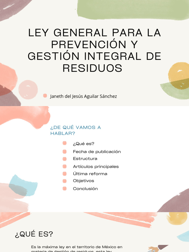 Ley General para La Prevención y Gestión Integral de Residuos | PDF | Residuos | México