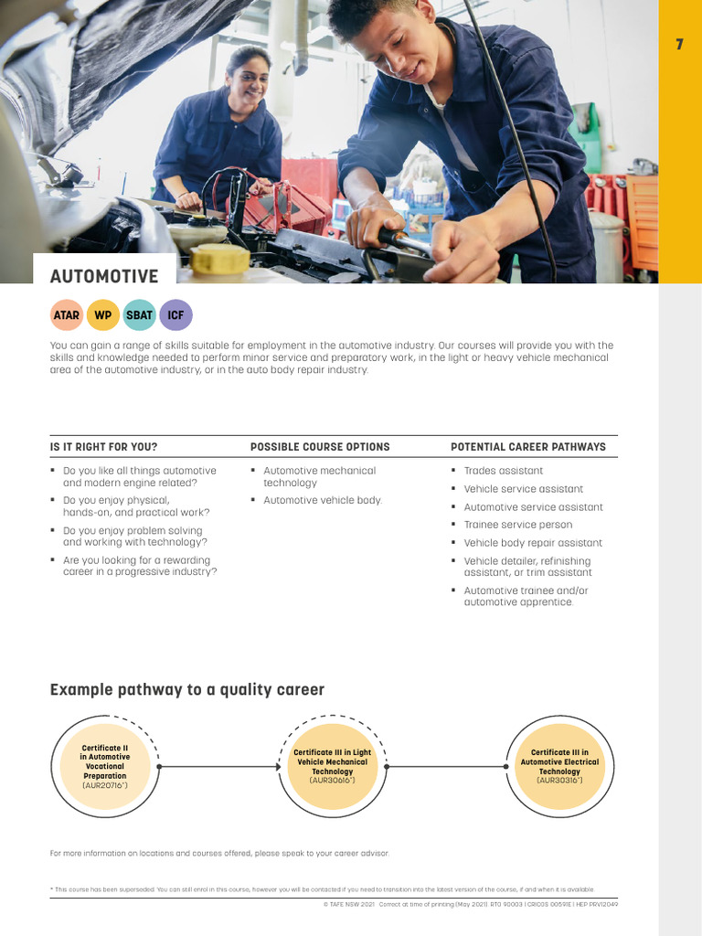 TVET Guide 2022 Automotive | PDF | Business | Technology & Engineering