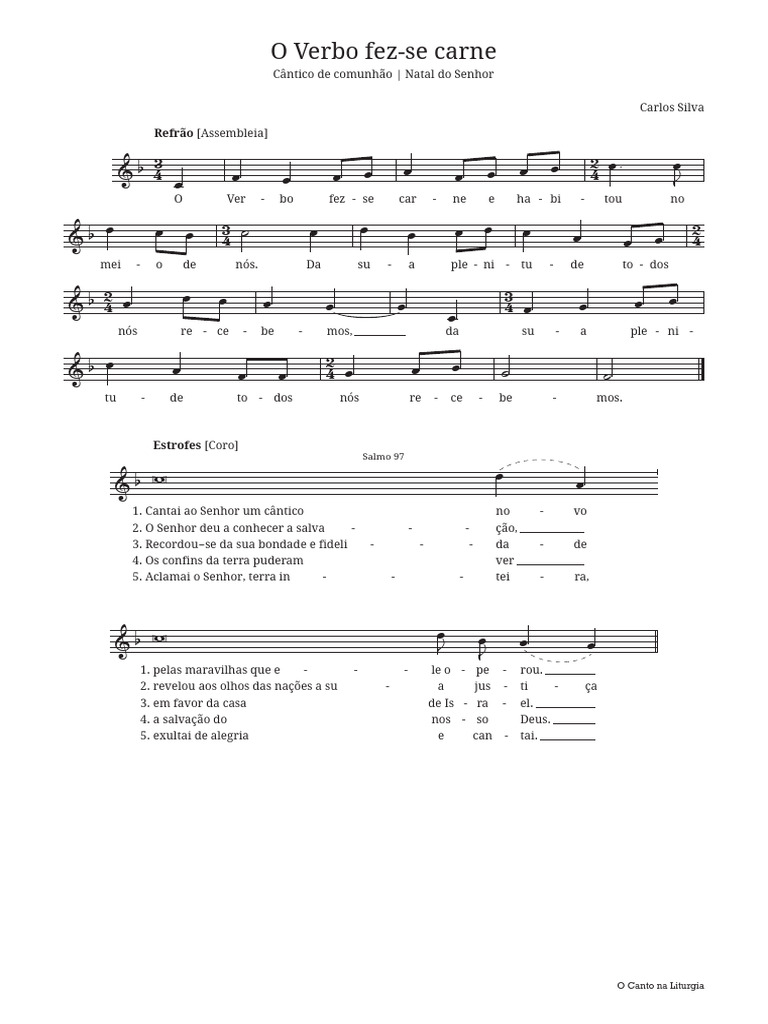 O Verbo Fez-Se Carne - Carlos Silva | PDF | Adoração e liturgia cristã