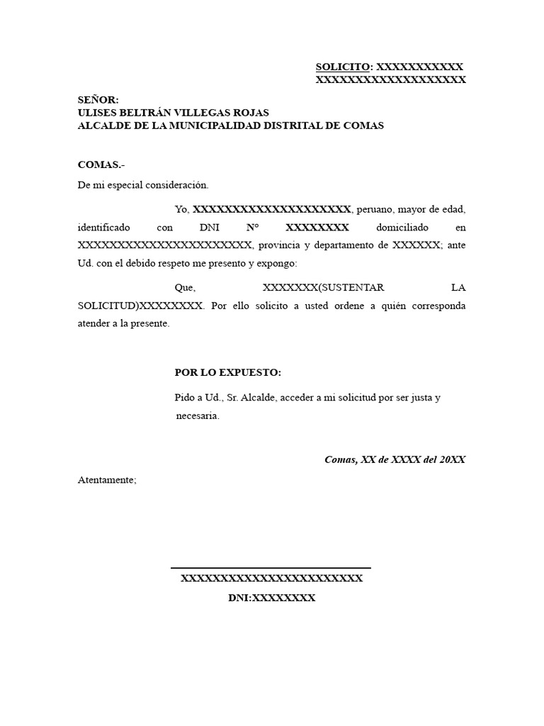 Formato de Solicitud Simple | PDF | Derecho