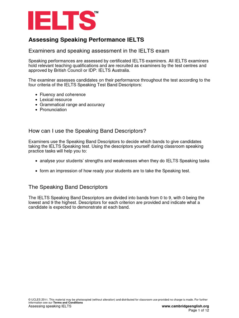 Assessing Speaking IELTS | PDF Assessing Speaking IELTS | PDF