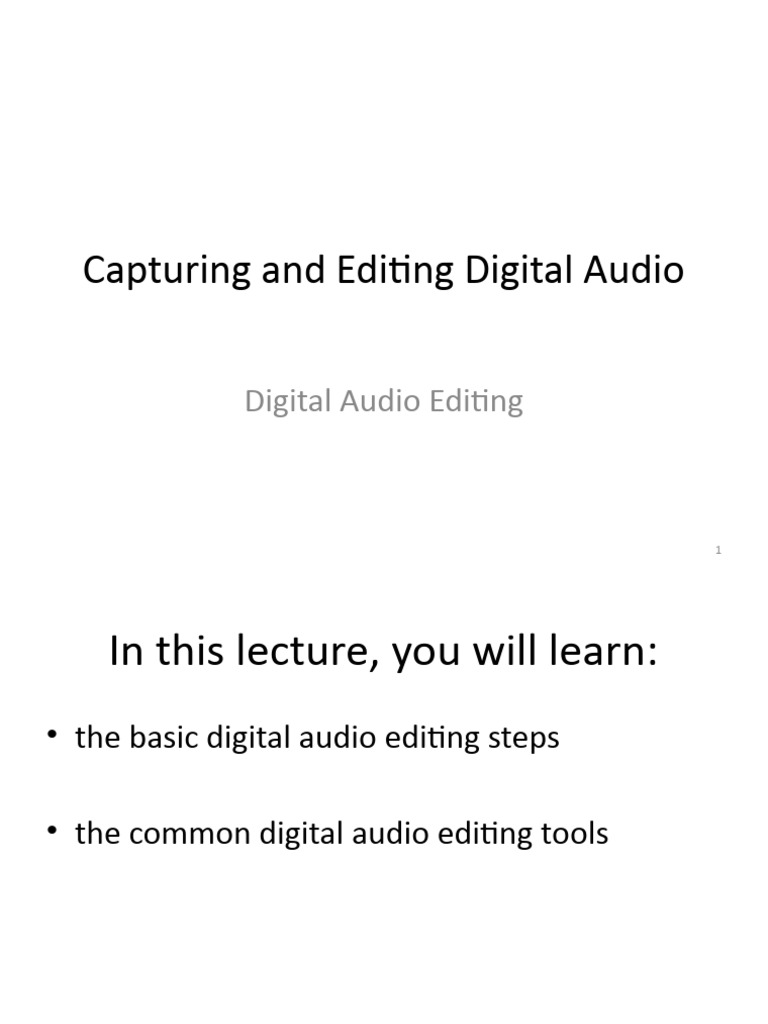 Digital Audio Editing | PDF