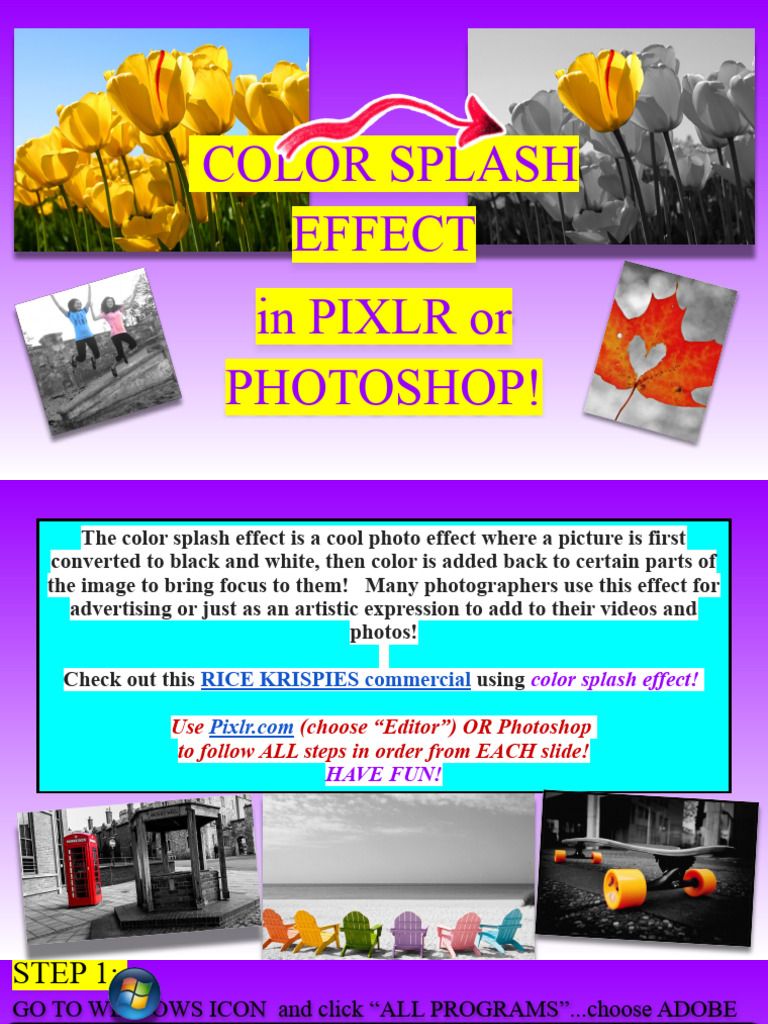 COLOR SPLASH EFFECT in PIXLR or PHOTOSHOP! Erika Sandström ...