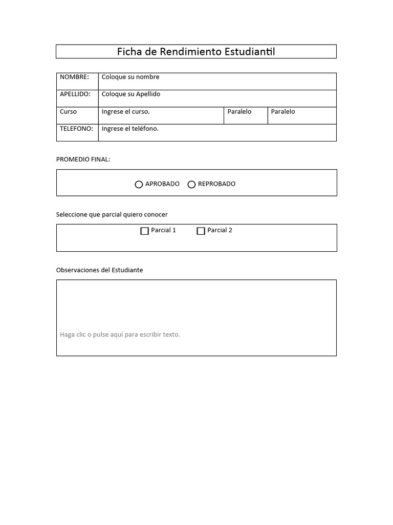 Ficha Estudiantes | PDF