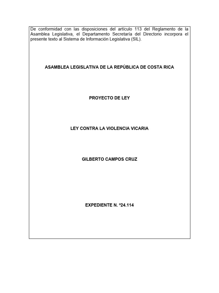 Procedimiento Proyecto de Ley Ordinario | PDF | La violencia contra las ...