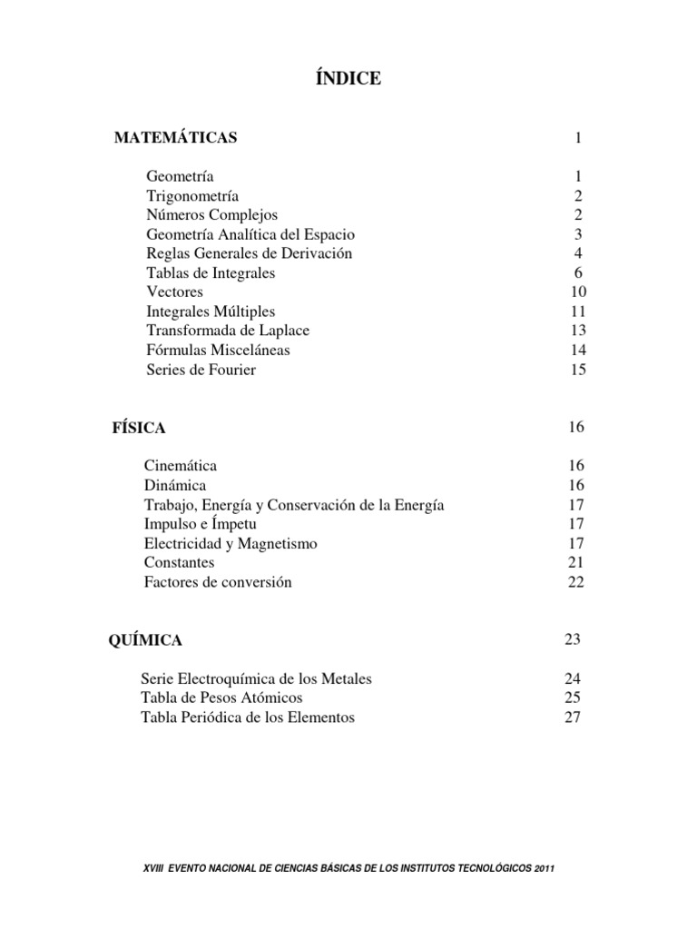 Formulario Matematicas2011 | PDF | Matemáticas | Geometría