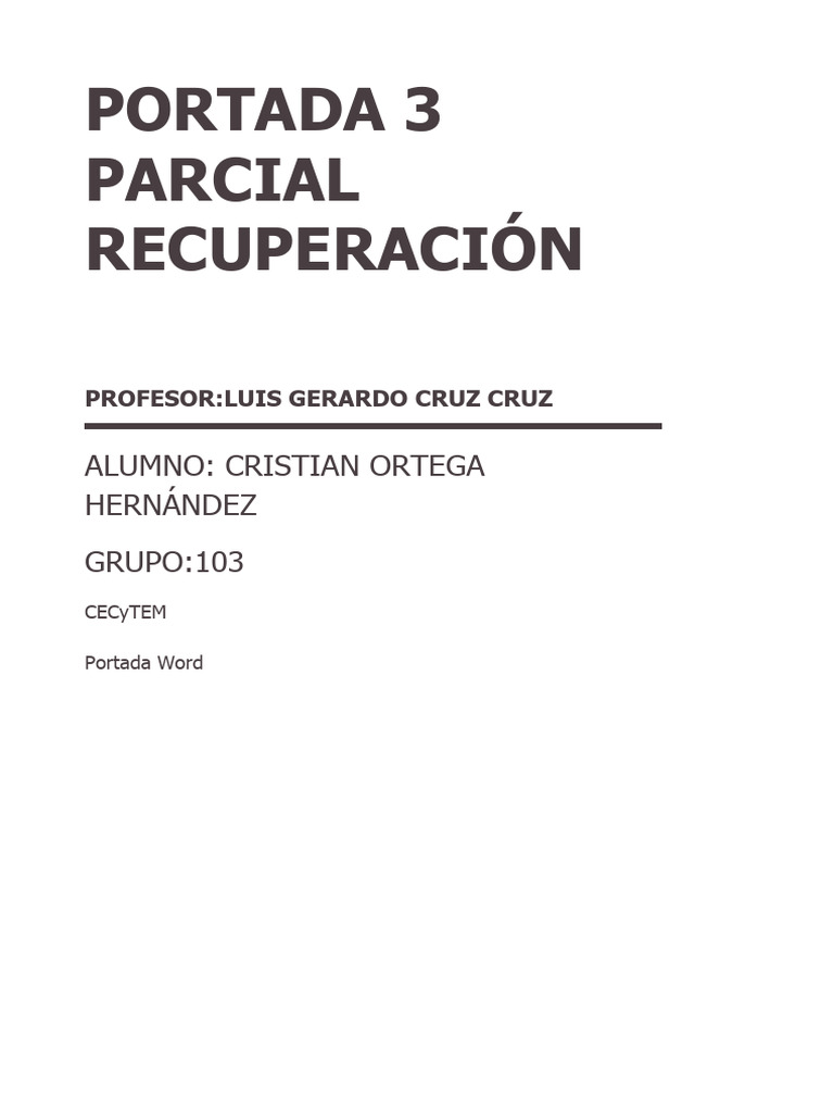 Portada de Recuperación | PDF