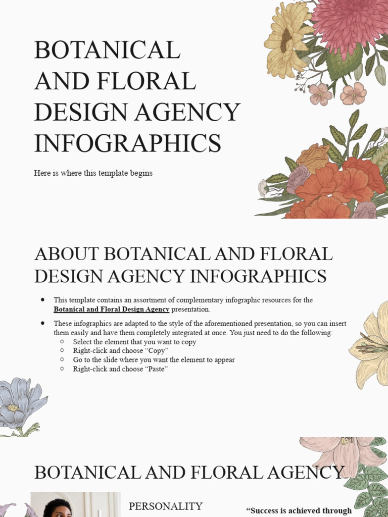 Botanical and Floral Design Agency Infographics by Slidesgo | PDF ...