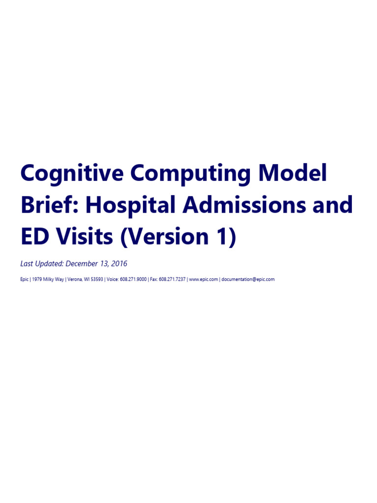 Cognitive Computing Model Brief - Hospital Admissions and ED Visits ...