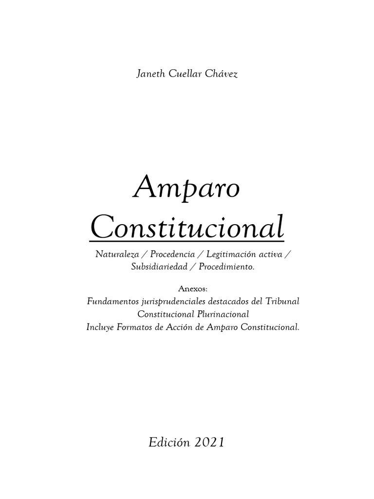 Acción de Amparo Constitucional | PDF | Derecho Constitucional | Constitución